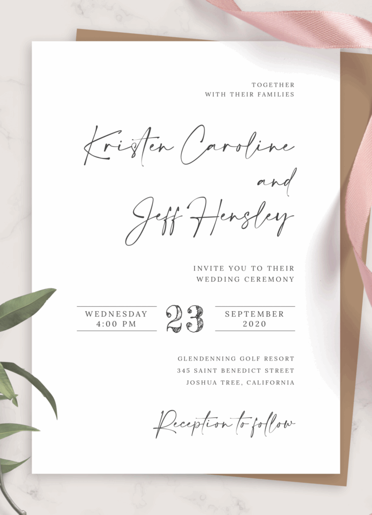 Calligraphy Templates For Wedding Invitations - Design Printable